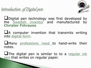 digital pen | PPTX