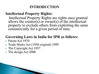 INTELLECTUAL PROPERTY RIGHTS | PPTX