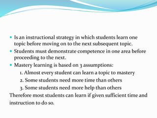 Mastery Learning Model | PPTX