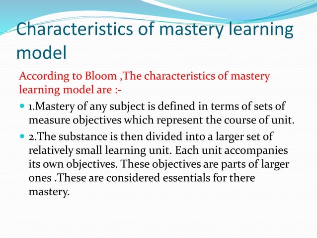 Mastery Learning Model | PPTX