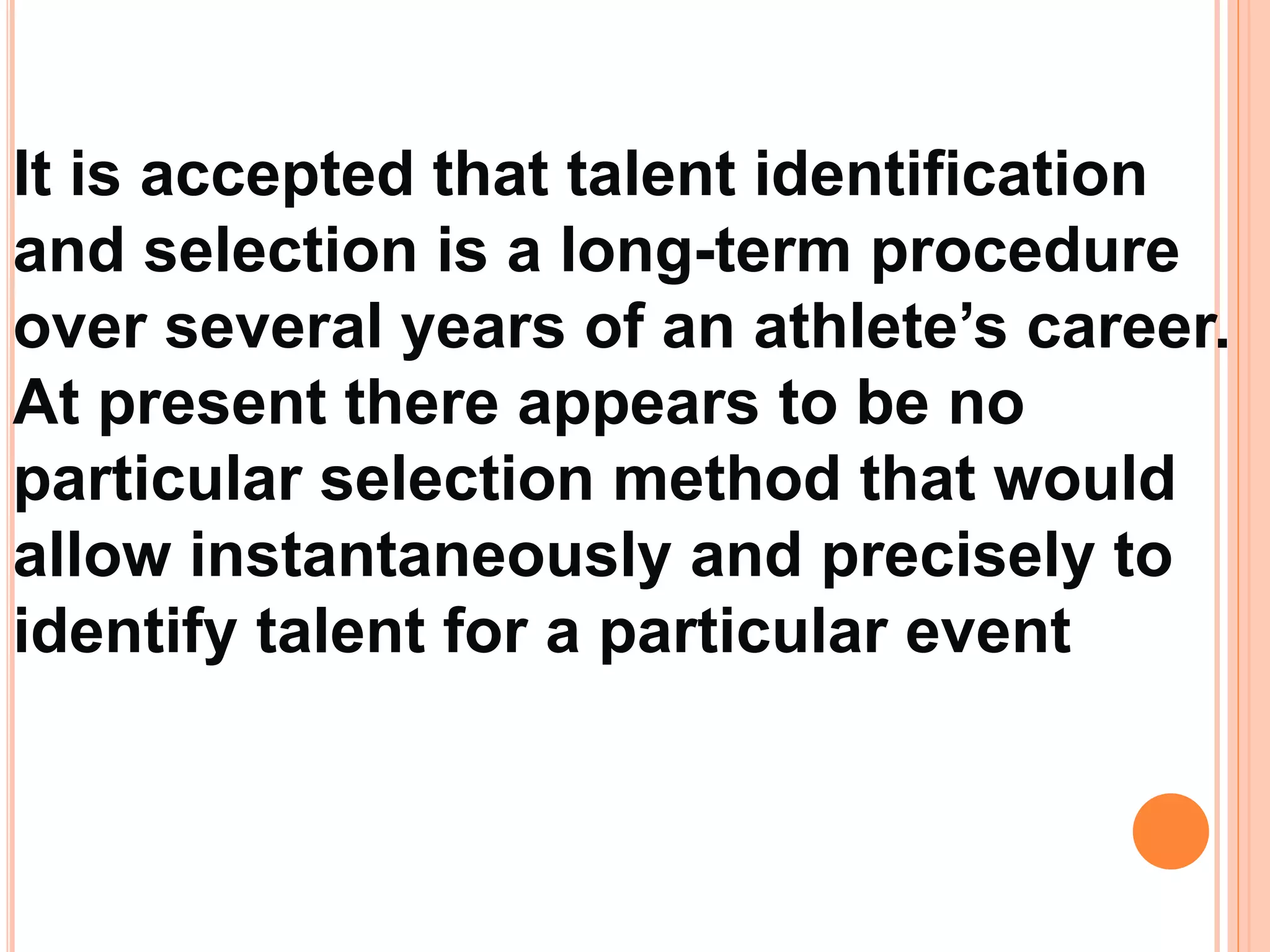 Talent Identification and Sports Training | PPTX