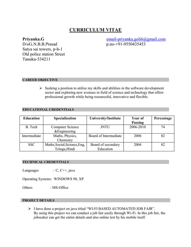 Priyanka resume | PDF