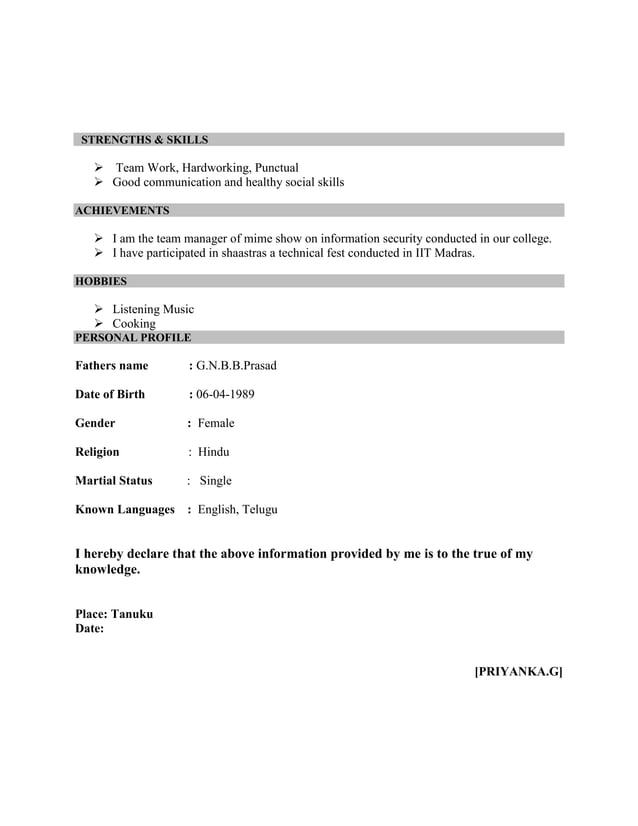 Priyanka resume | PDF