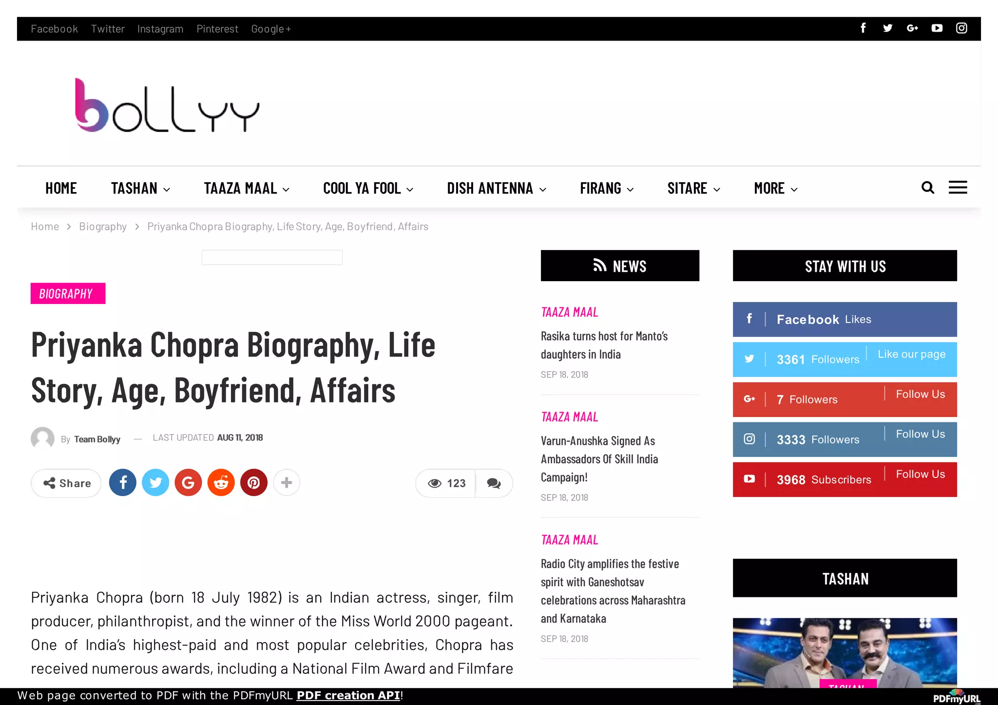 Priyanka chopra biography, life story, age, boyfriend, affairs | PDF