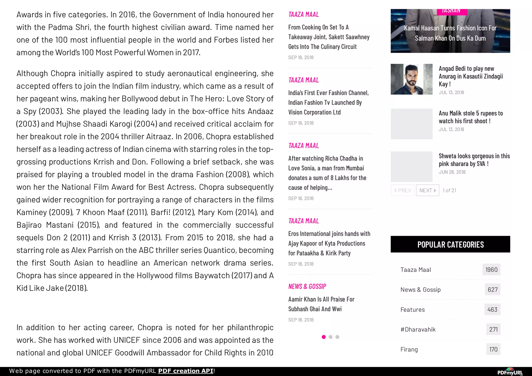 Priyanka chopra biography, life story, age, boyfriend, affairs | PDF