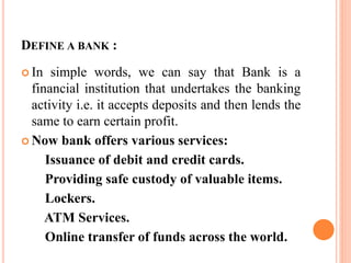 overview of banking sector & growth and structure | PPTX