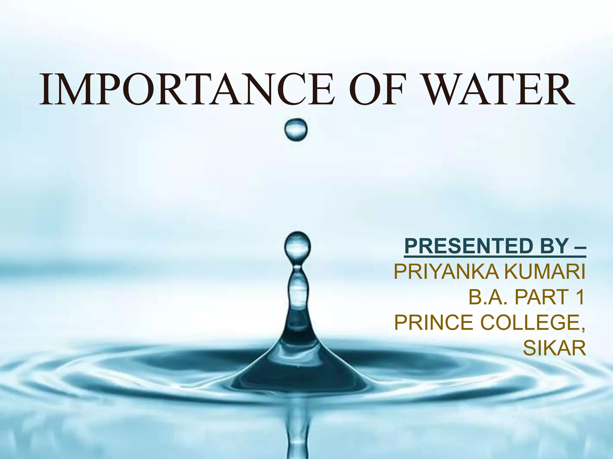 Importance Of Water | PPTX