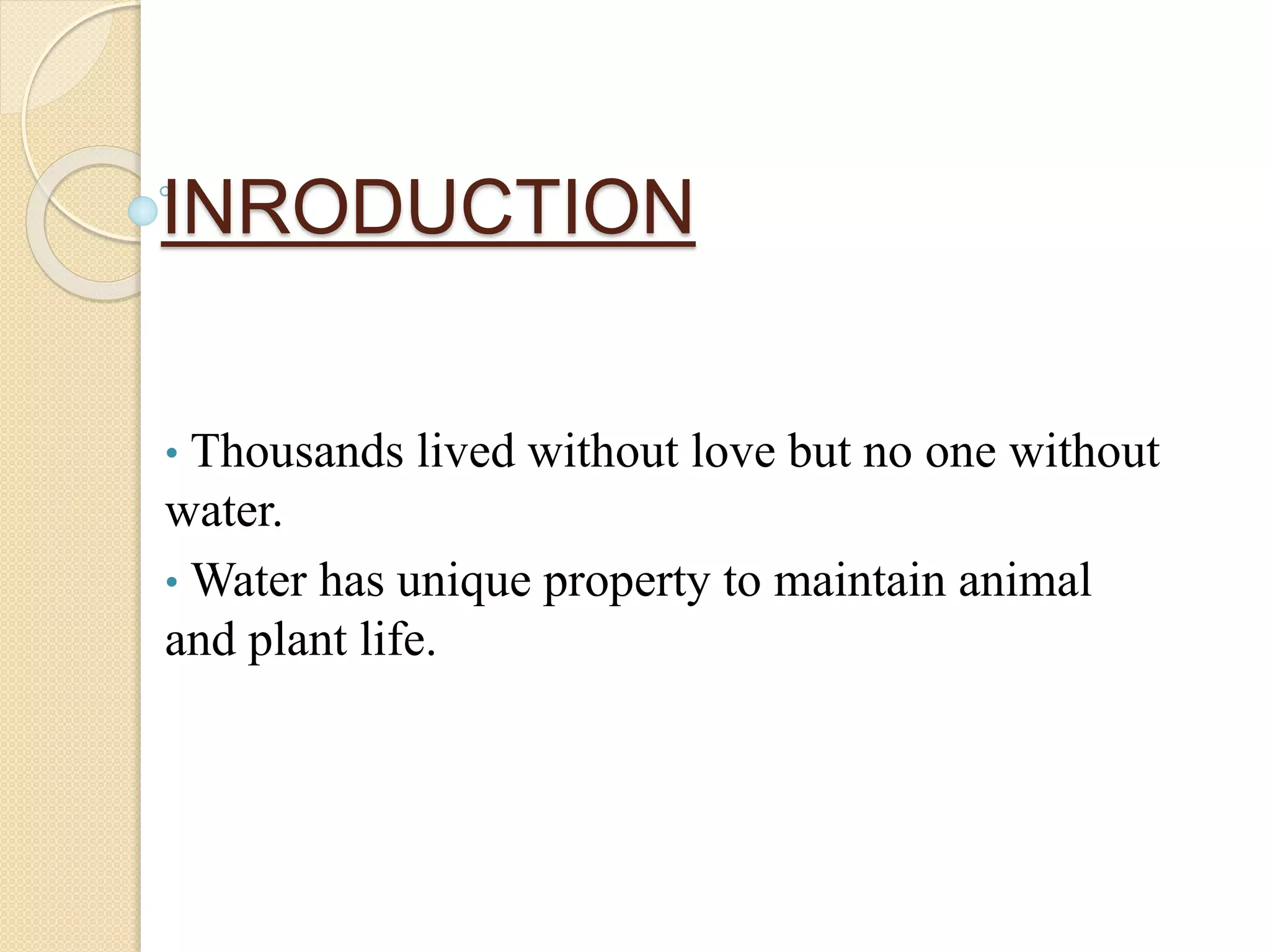 Importance Of Water | PPTX | Chemistry | Science