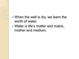 Importance Of Water | PPTX