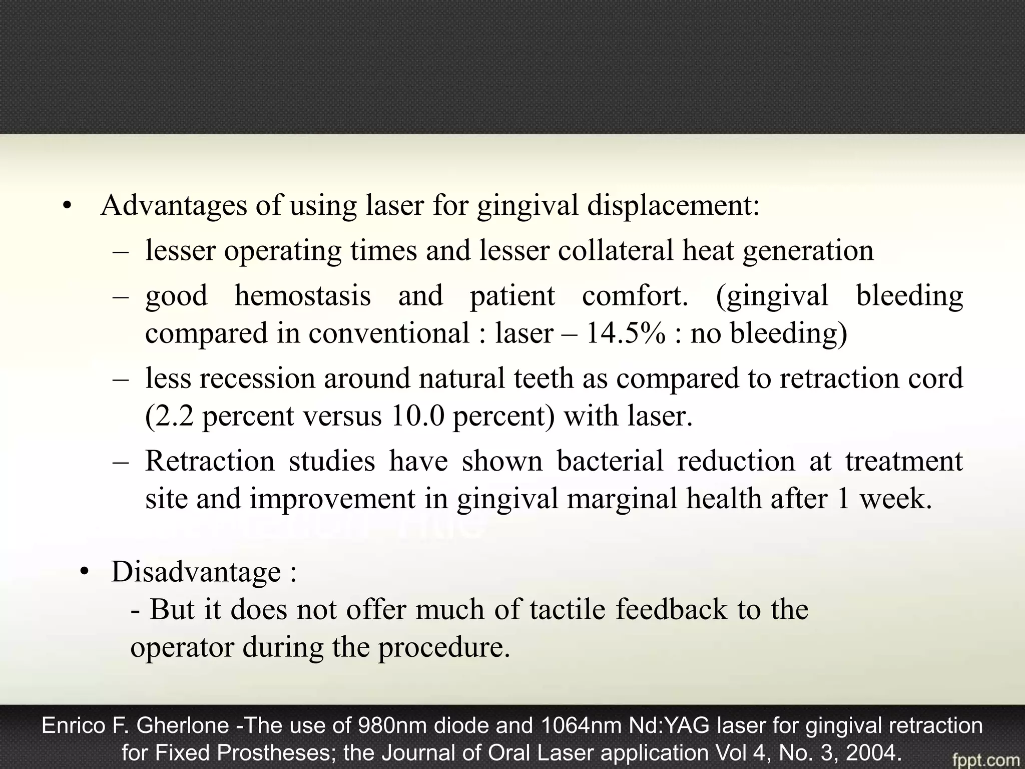 Lasers in Prosthetic Dentistry | PPTX
