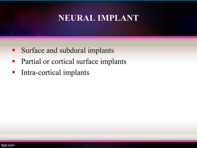neuro prosthesis | PPTX