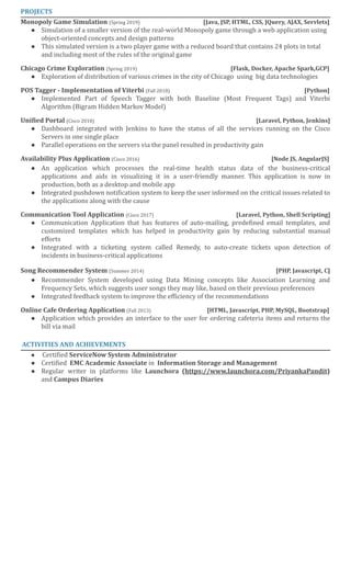 Priyanka Pandit | Projects | PDF