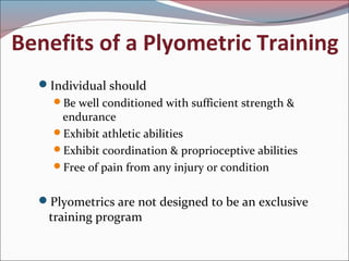 Plyometrics and types of Periodisation) | PPT