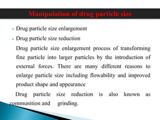 presentation on role of drug particle size in pharmaceuticals | PPTX