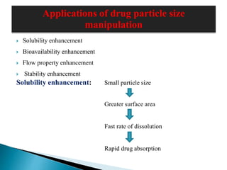 presentation on role of drug particle size in pharmaceuticals | PPTX