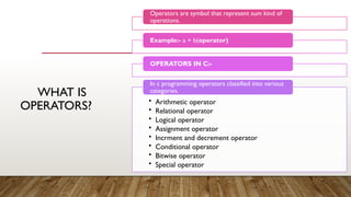 Presentation On C Programming OPERATOR | PPTX