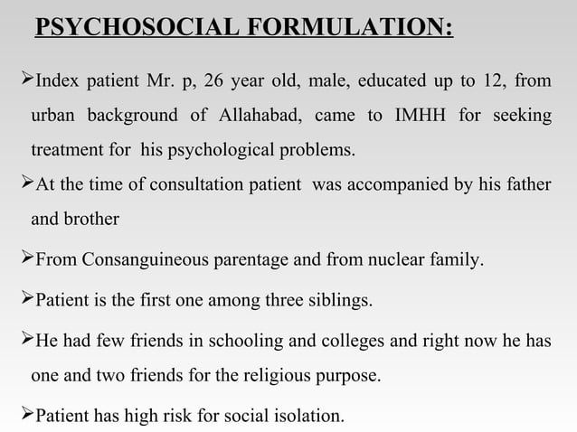 Psychiatric Social Work Case Presentation | PPT