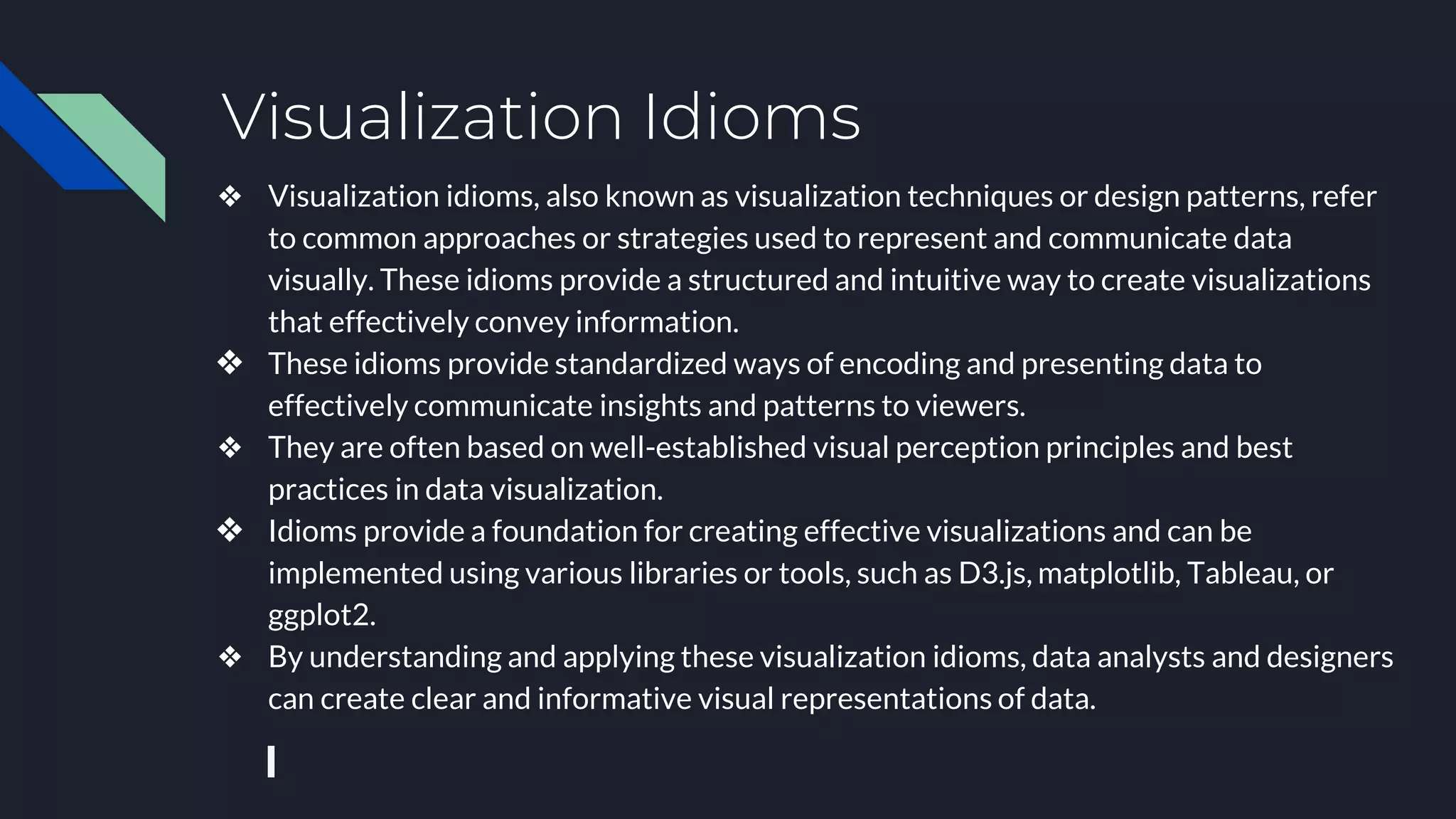 Visualization Idioms with D3.js