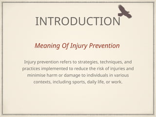 Priyanshu ppt injury prevention in sports | PPSX