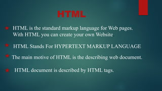 HTML was first proposed by Ti.Berners-Lee | PPT