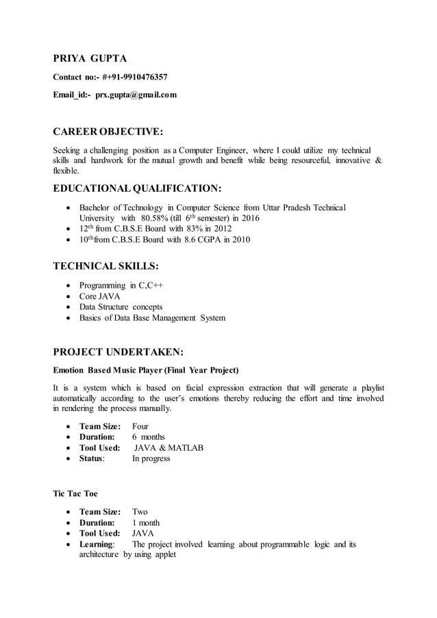 Priya resume | DOCX