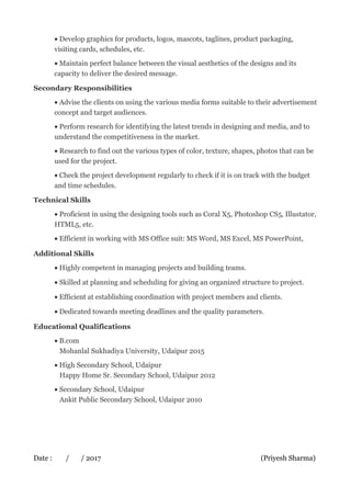 Priyesh graphic designer resume | DOC