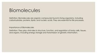 Biomolecules ppt ....................... | PPTX