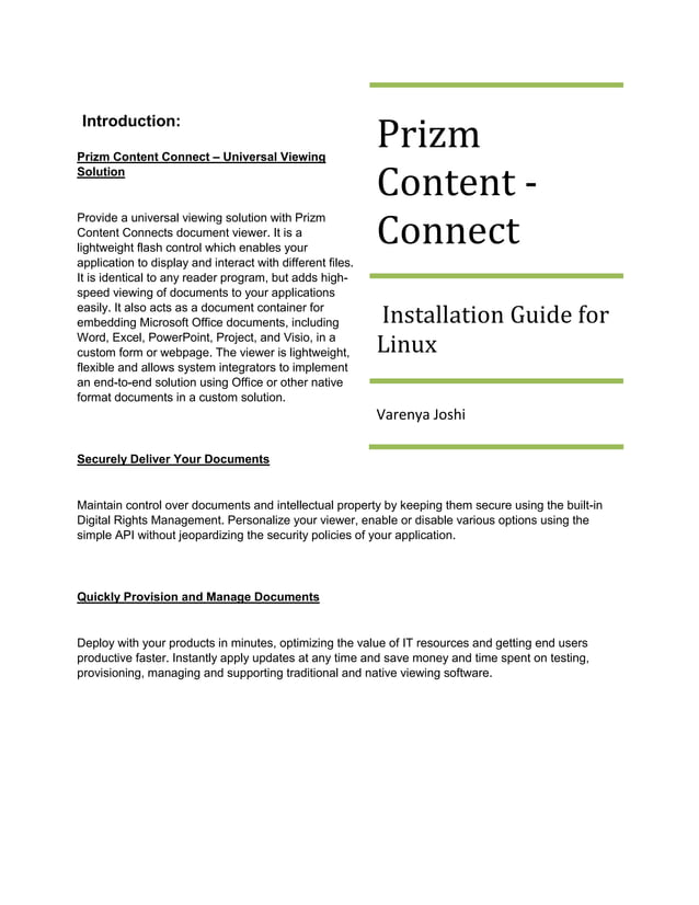 Prizm Installation Guide | PDF