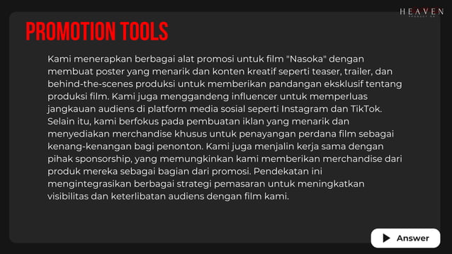 Presentasi Project Public Relations - Heaven | PPT