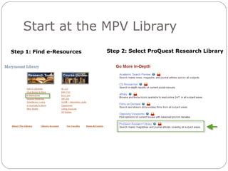 ProQuest Research Library Exercise | PPT