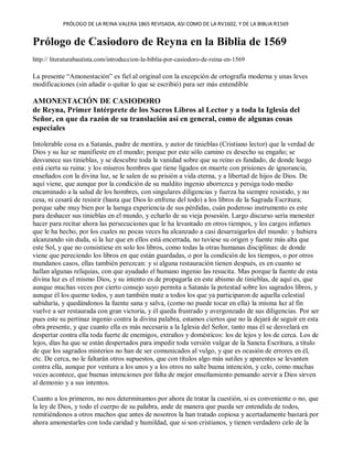Prólogo de la biblia reina valera 1865 en revisión | PDF | Christianity ...