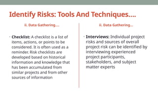 Identify Project Risk and Mitigating Mechanisms | PPT