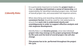 Identify Project Risk and Mitigating Mechanisms | PPT