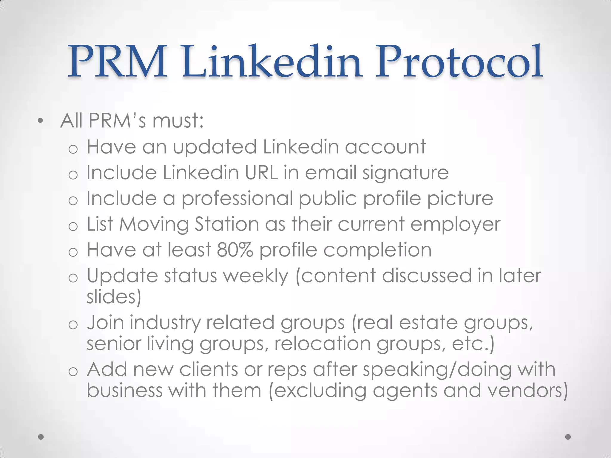 PRM Linkedin Training | PPTX