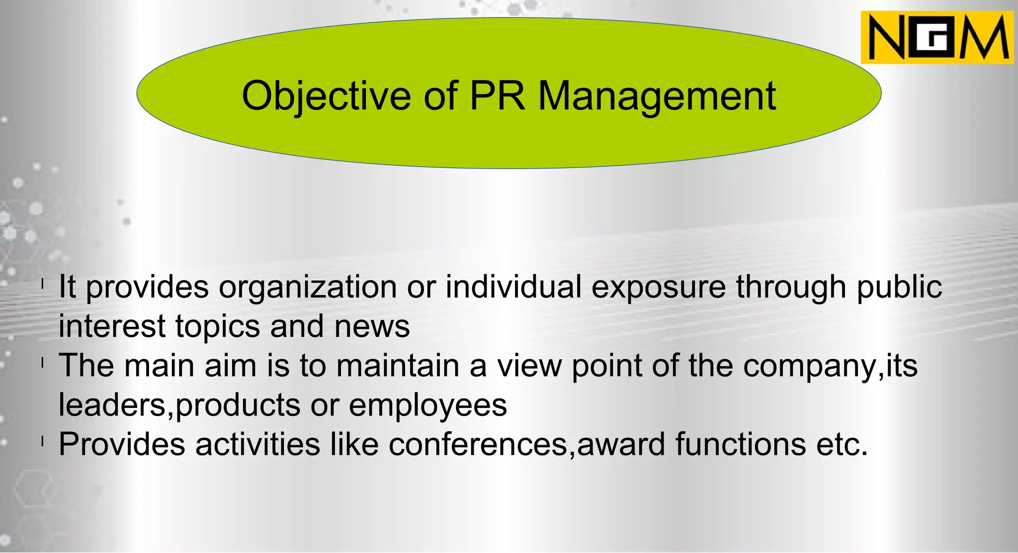 PR management(ngm) | PPT