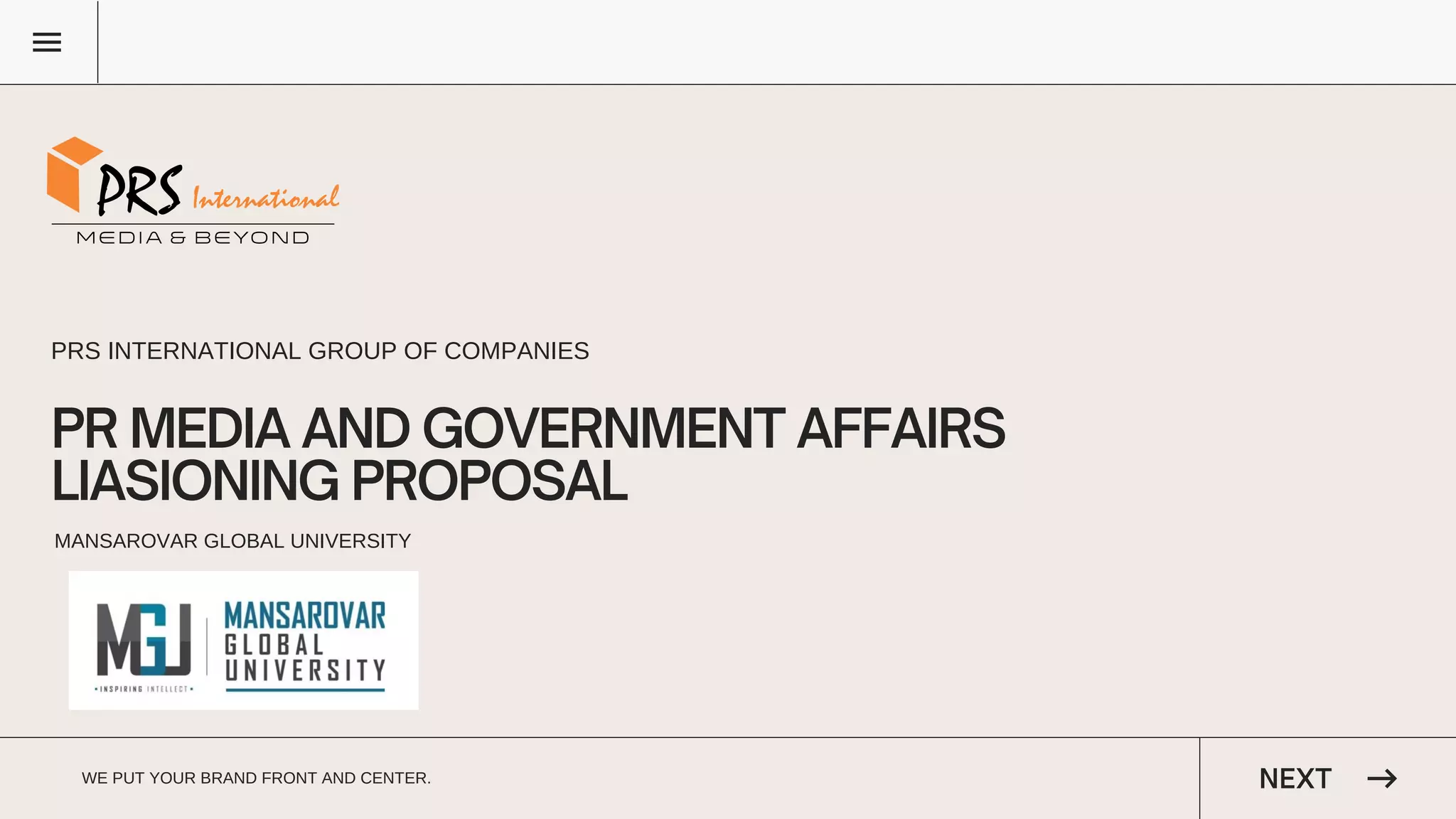 PR Media and Government Affairs liasioning Proposal | PDF