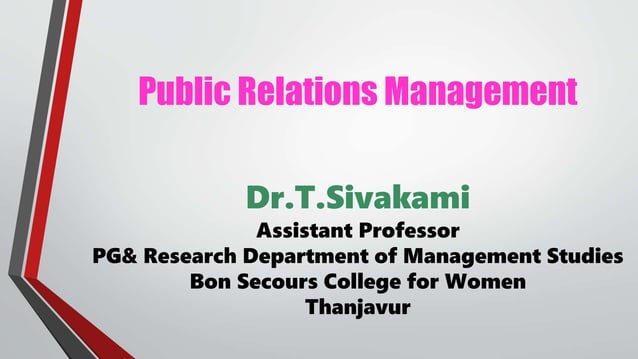 Public Relations Management | PPTX