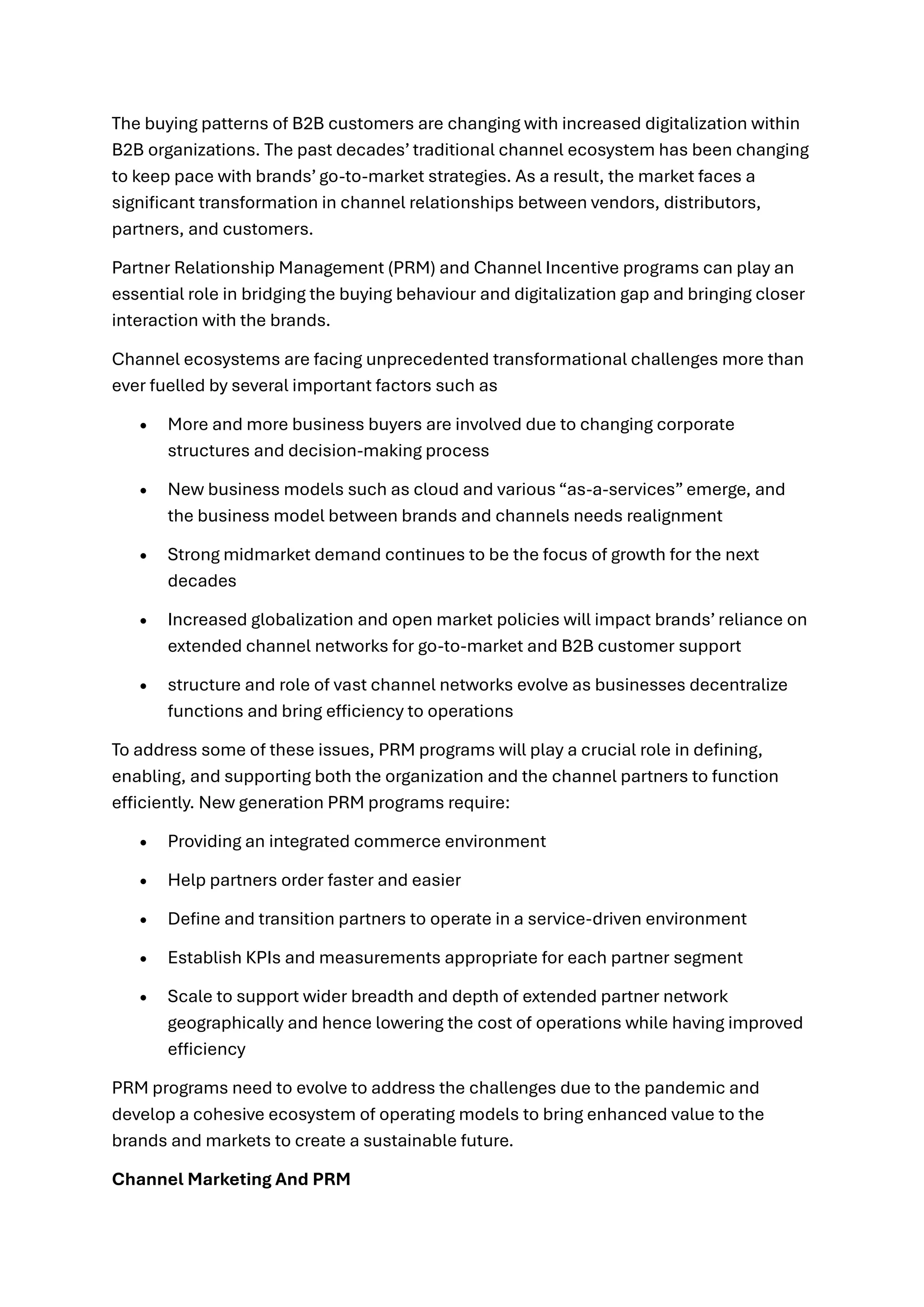 Emergence Of PRM And Channel Incentive Programs. | PDF