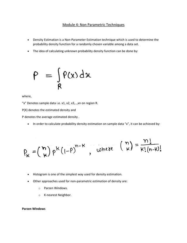 BTech Pattern Recognition Notes | PDF