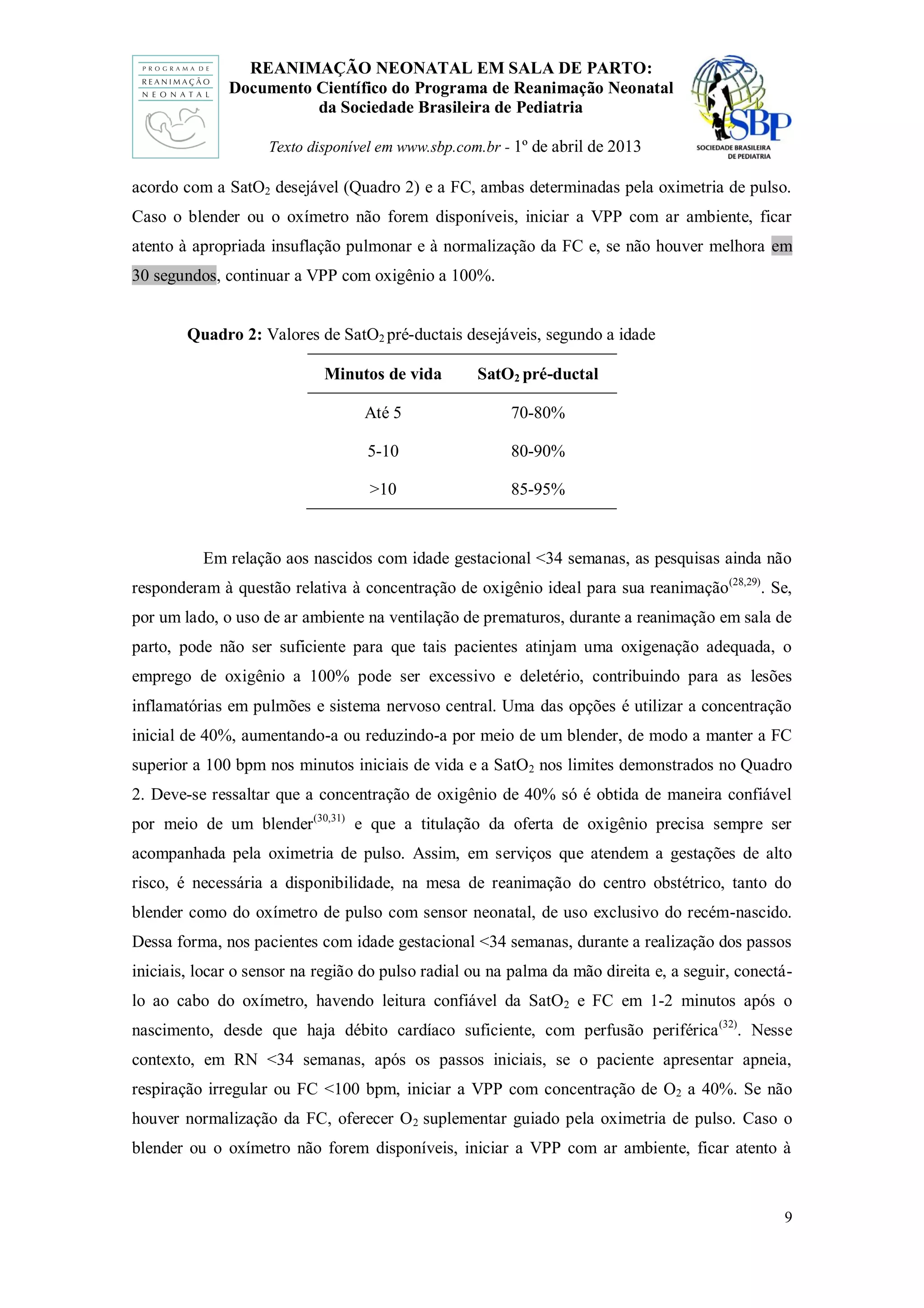 REANIMAÇÃO NEONATAL EM SALA DE PARTO | PDF