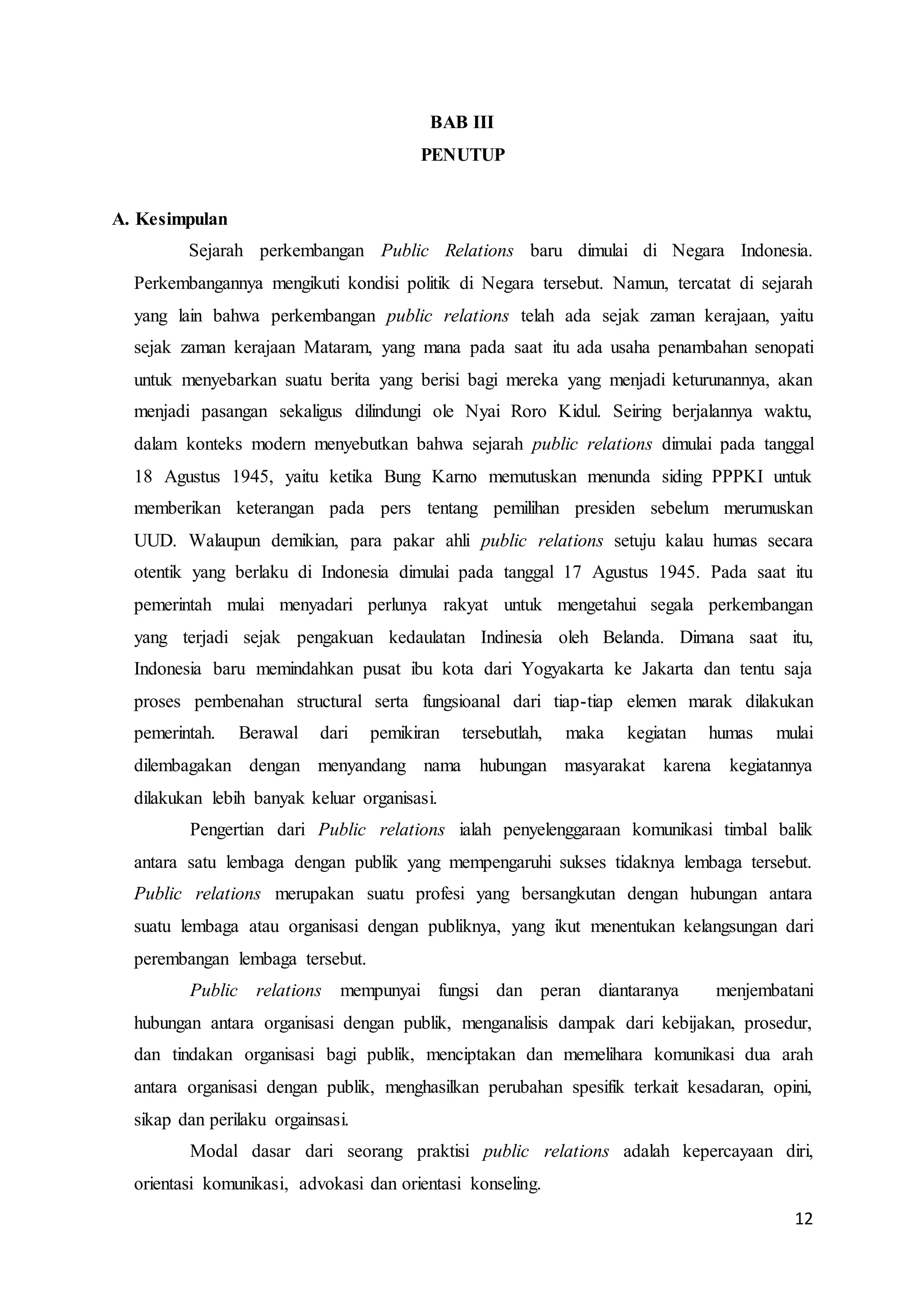 pengantar Public Relations | DOCX