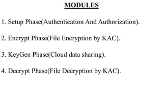 key aggregate cryptosystem for scalable data sharing in cloud | PPTX