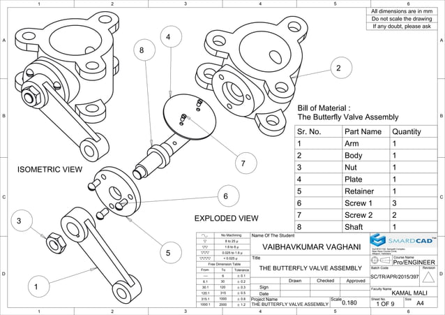 The Butterfly Valve Assembly Pro E vaibhavkumar vaghani | PDF