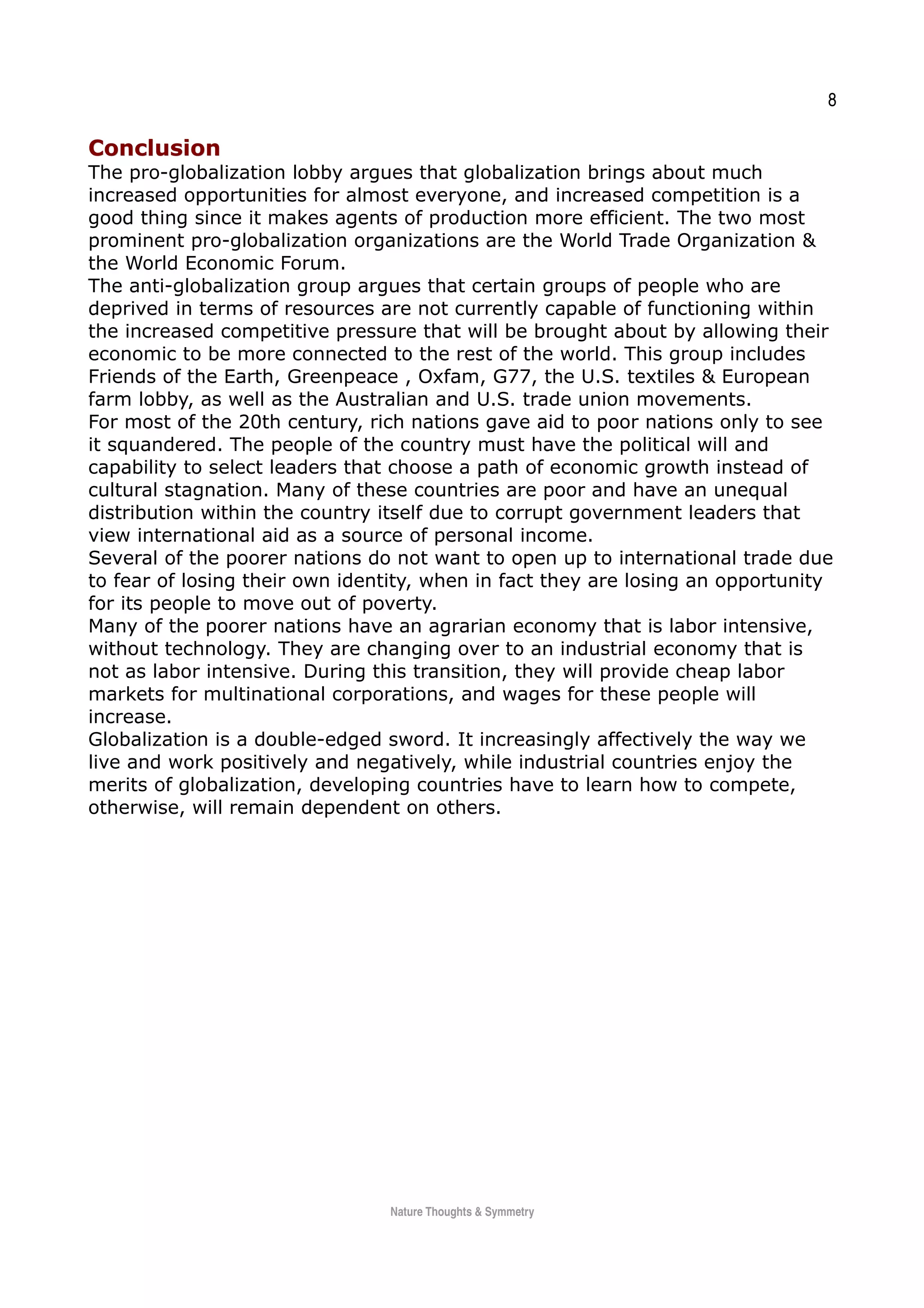 Pro globalist vs. Anti globalist | PDF