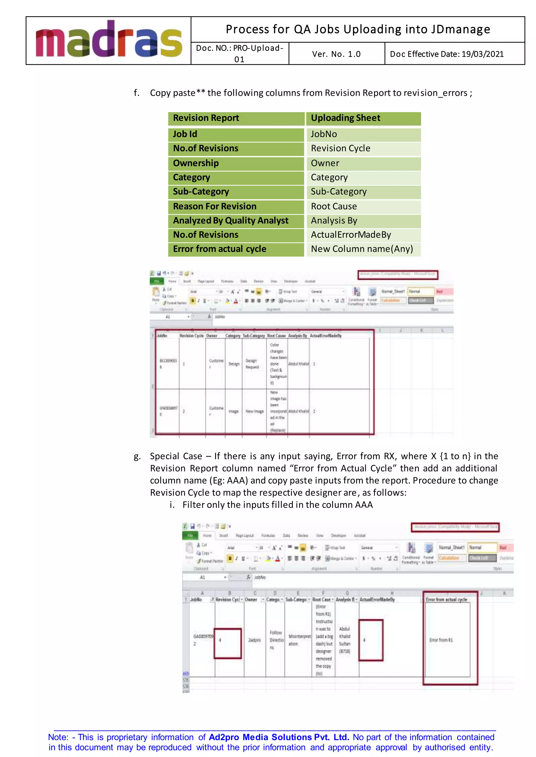 Pro qa-02 process of uploading the revision updated | DOC | Resume ...
