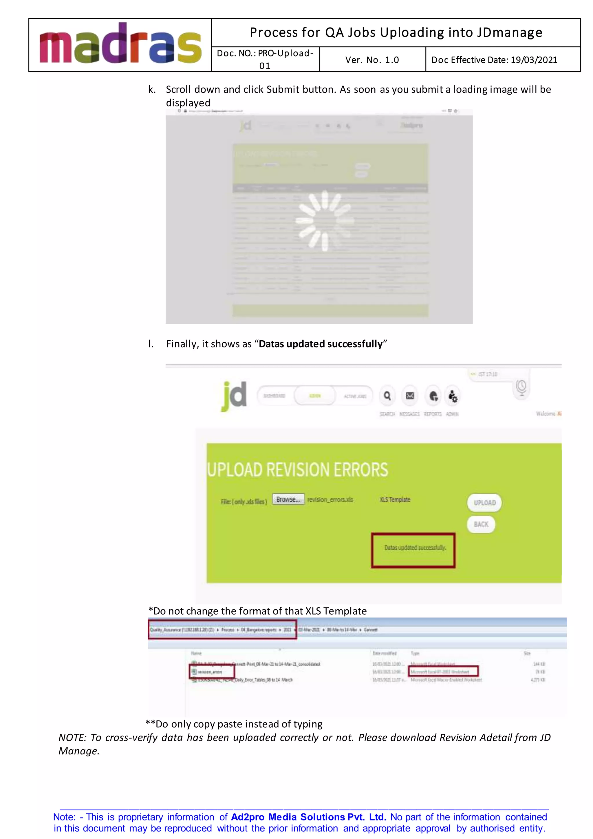 Pro qa-02 process of uploading the revision updated | DOC | Resume ...