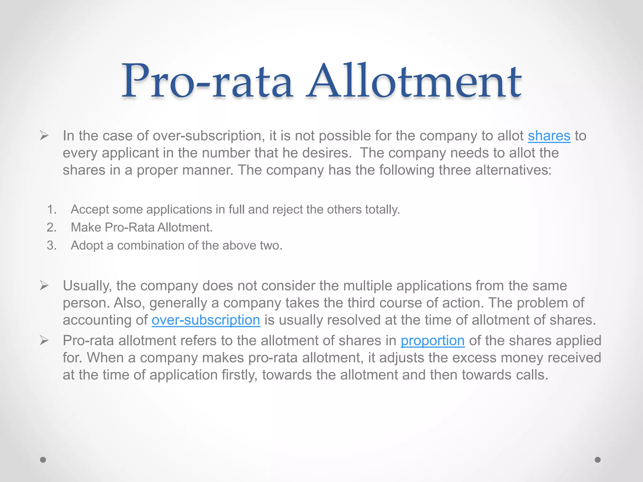 Pro-rata Allotment, Calls in Arrears, Calls in advance.pptx