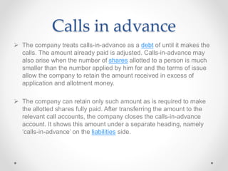 Pro-rata Allotment, Calls in Arrears, Calls in advance.pptx
