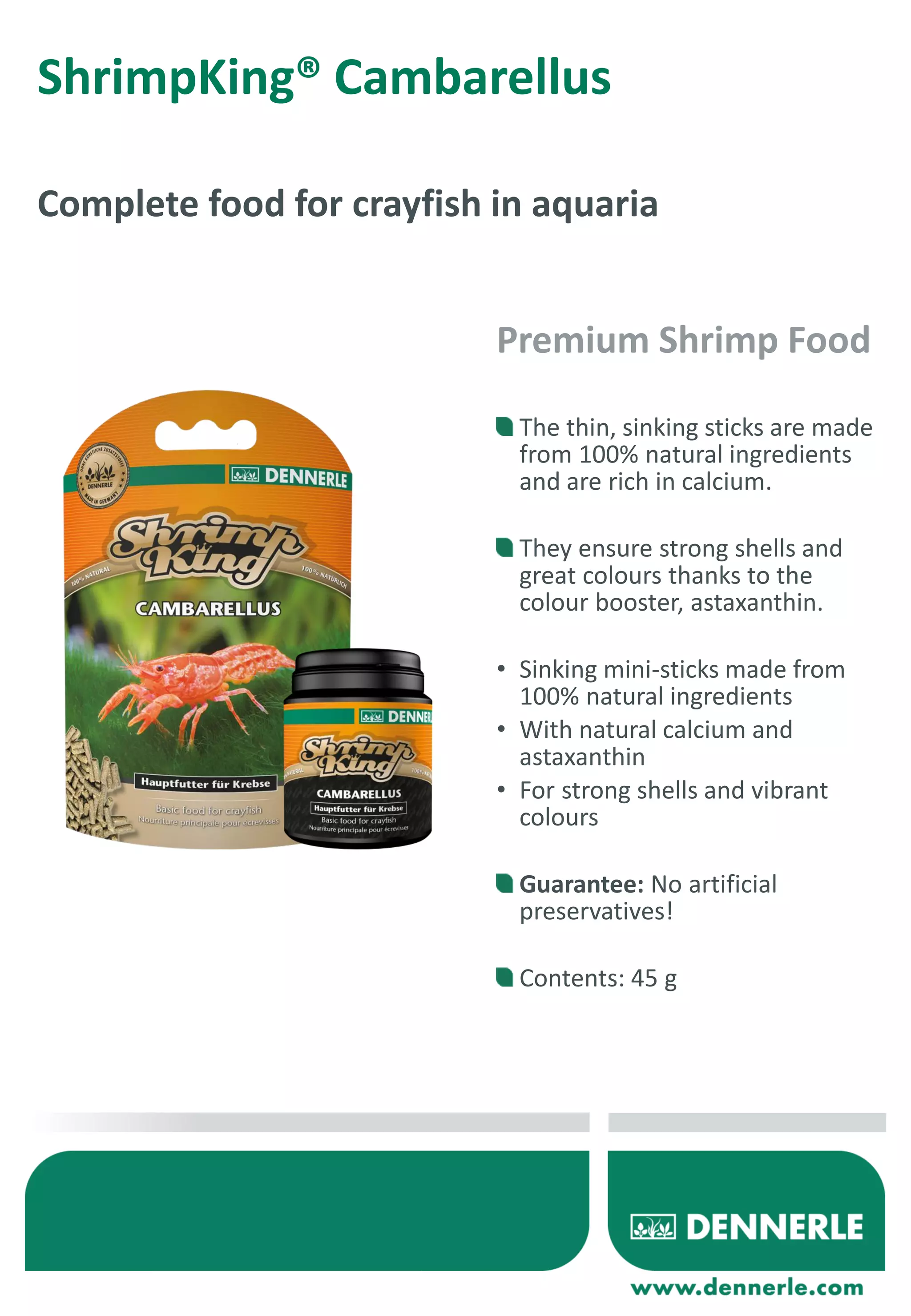 Pro Shrimp: Dennerle Shrimp King Cambarellus Datasheet | PDF