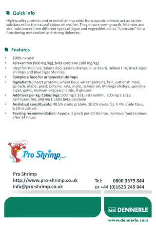 Pro Shrimp: Dennerle Shrimp King Color Datasheet | PDF
